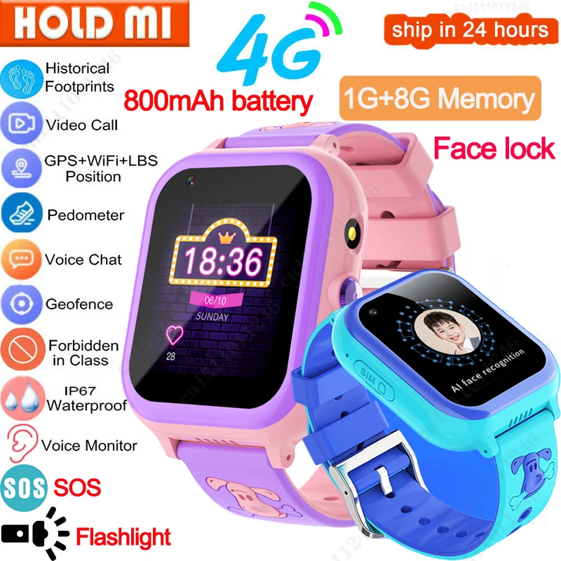 4G-Kids-Smart-Watch-GPS-Boys-Girls-Waterproof-2-Way-Call-Camera-Voice ...