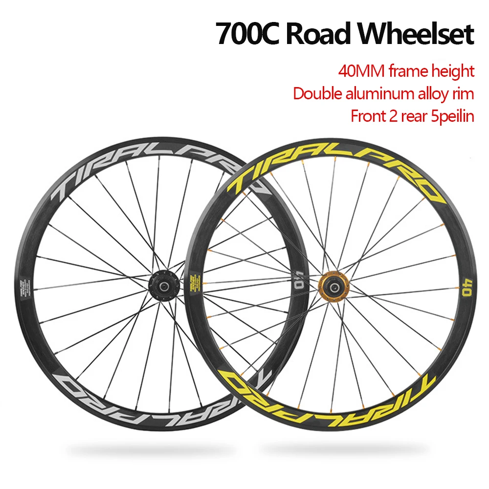 Road Wheel Set 700C Aluminum Alloy 5 Pelin Wheel Rrim 144 Rings Six-jaw ...