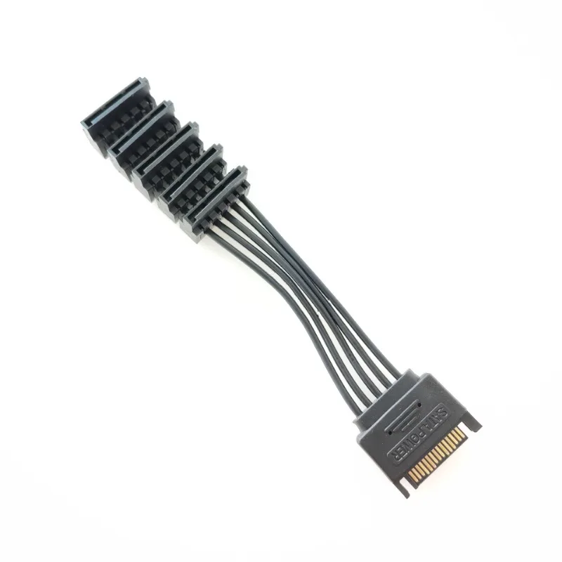 Power-Supply-SATA-Hard-Drive-Cable-Ultra-Short-1-To-5-PSU-Expansion ...