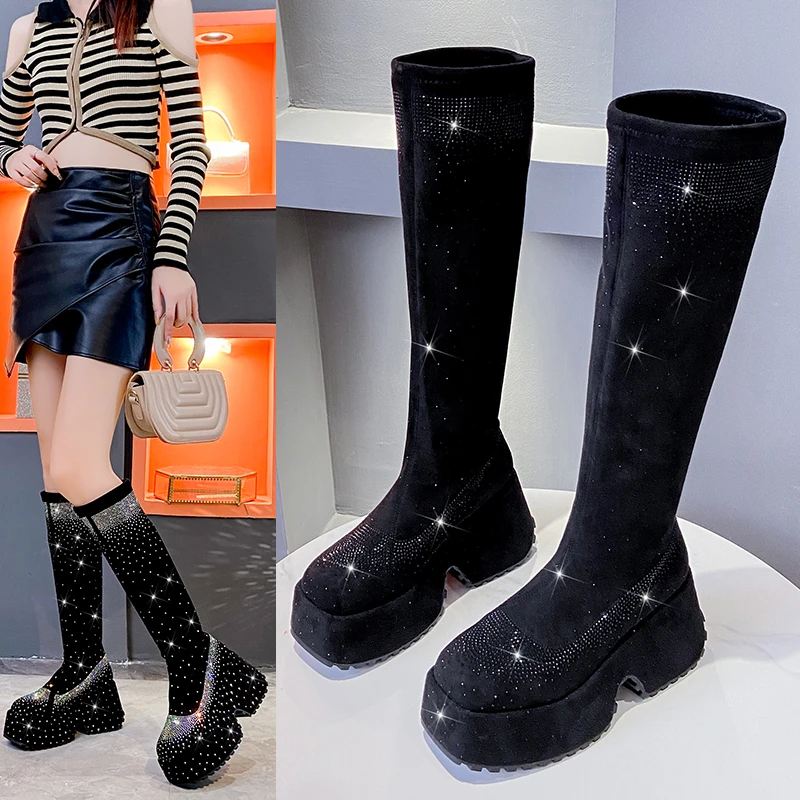 Crystal-Star-Botas-de-cu-a-hasta-la-rodilla-para-mujer-zapatos ...