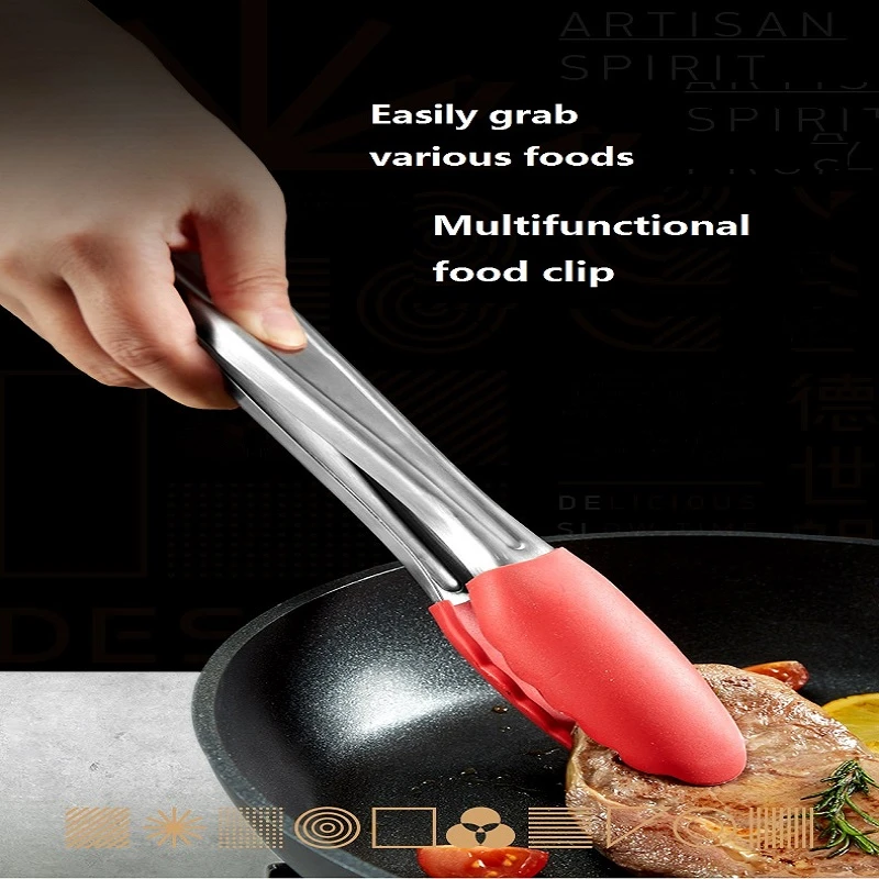 Silicone Bbq Grilling Tong Kitchen Cooking Salad Bread Serving Tong Non ...