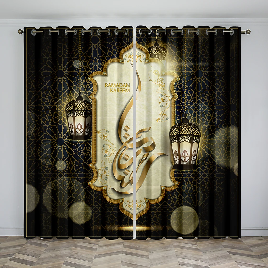 Boho Ramadan Lslamic Muslim Kareem Thin Window Curtain for Living Room ...
