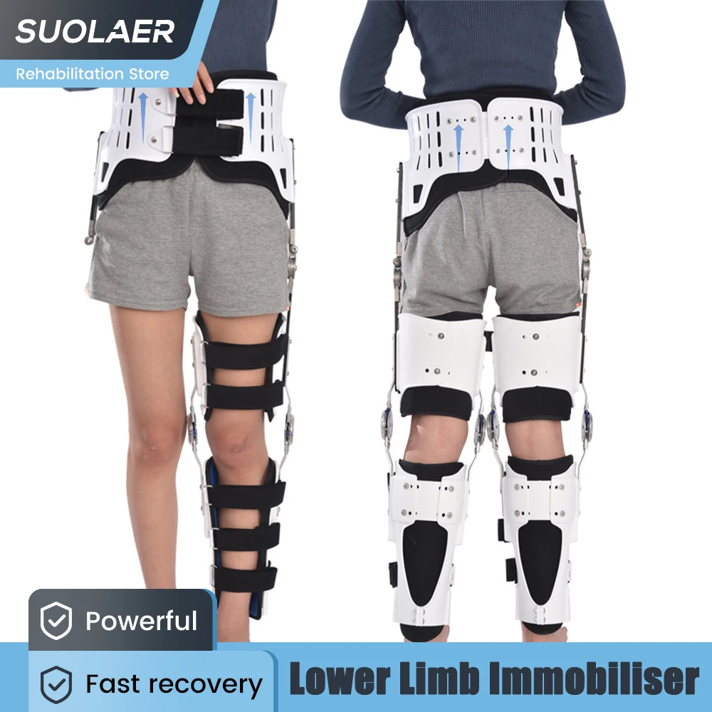 Rehabilitation-Leg-Hip-Brace-Adjustable-Knee-Ankle-Foot-Orthosis-Lower ...