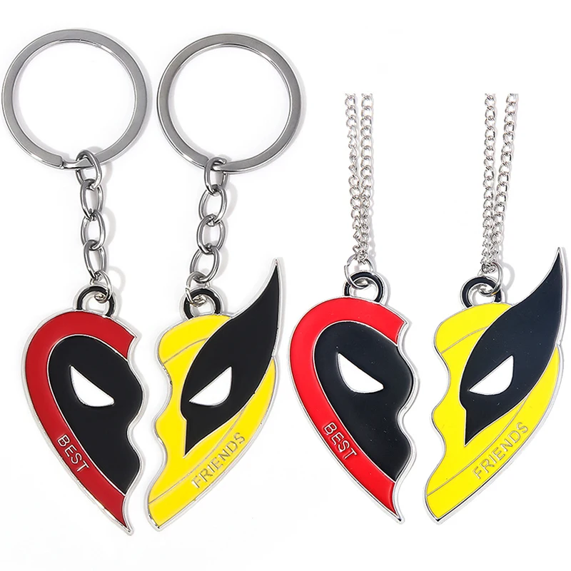 Conjunto-de-colar-Deadpool-e-Wolverine-para-homens-e-mulheres-pingente ...