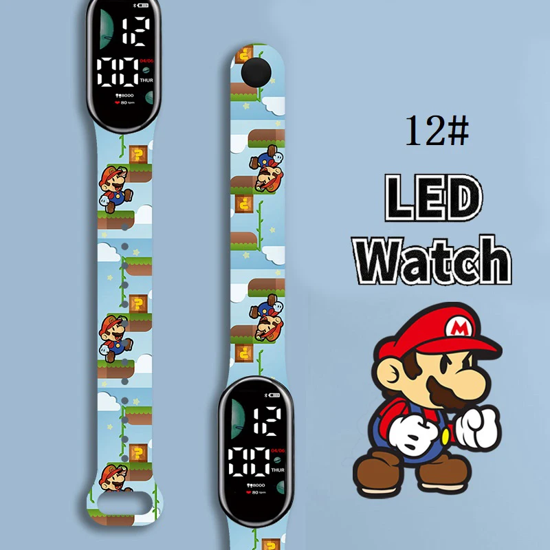 Super-Mario-Bros-Children-s-Watches-Anime-Character-Luigi-Luminous ...