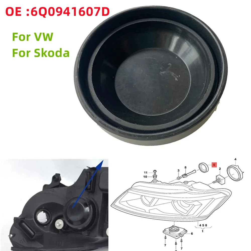 6Q0941607D-Headlight-Bulb-Cover-Seal-Dust-Cap-For-VW-Polo-4-9N-Passat ...