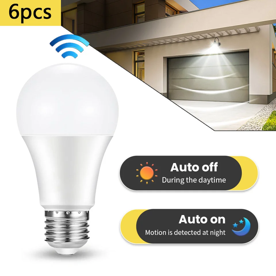 6pcs-Radar-Motion-Sensor-Light-Bulb-189-265V-E27-LED-Lamp-Smart ...