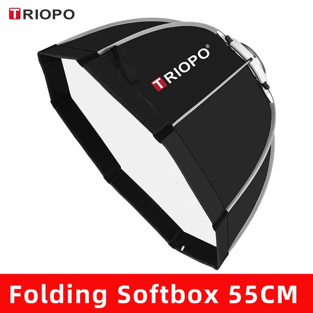 TRIOPO 55cm 65cm 90cm 120cm Foldable Octagon Softbox dobrável octógono softbox bowens montagem ...