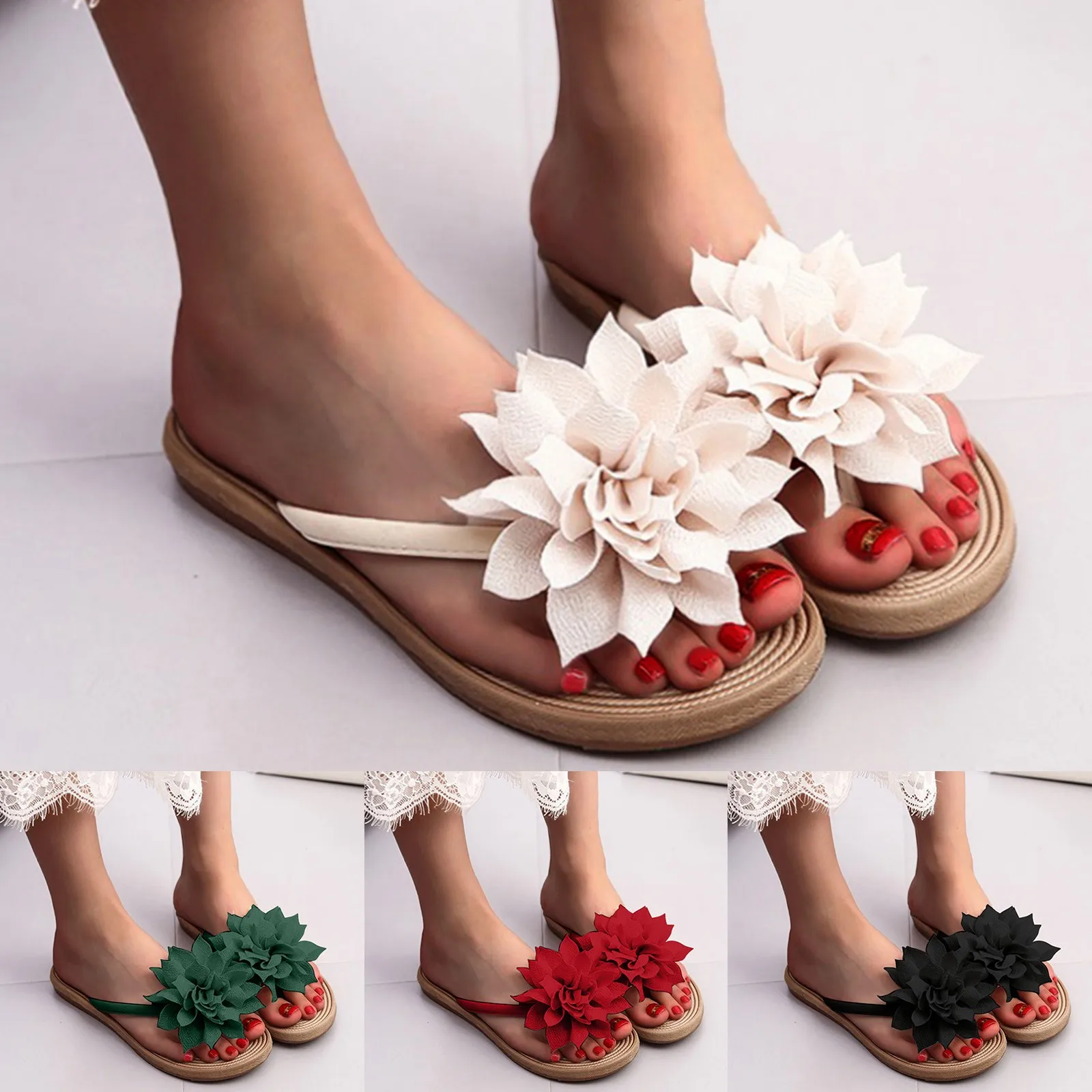 Summer-Vintage-Bohemian-Slippers-Slippers-Fashion-Slippers-Flowers ...