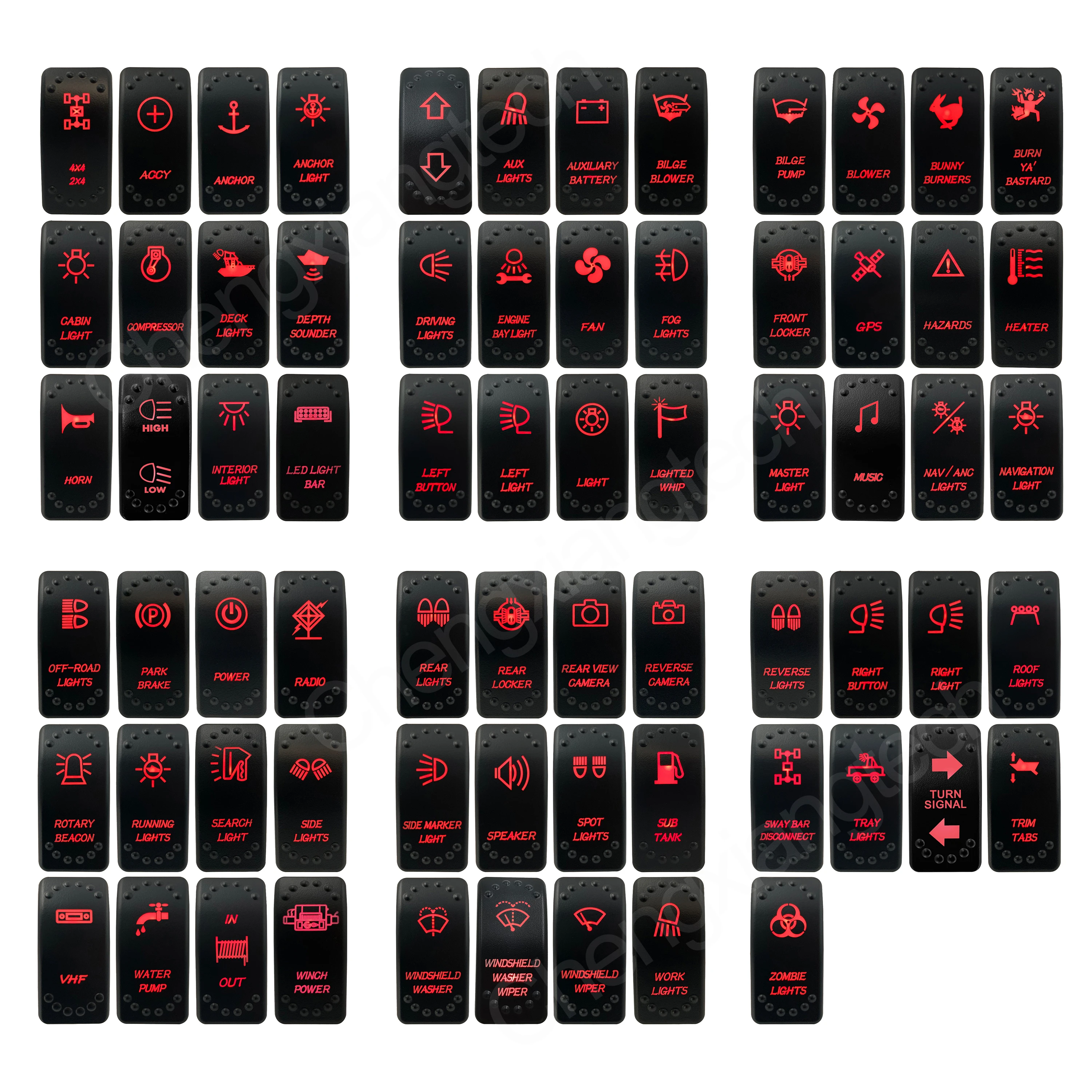 12v 20a Red Led Light Spot Lights Bar Rocker Switch For Car Boat Marine ...