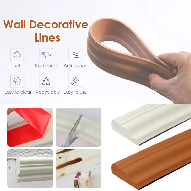 5M-Wall-Sticker-Self-Adhesive-Skirting-Border-Waterproof-Wallpaper ...
