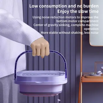 8L Portable Folding Washing Machine Bucket for Clothes Socks Underwear ...