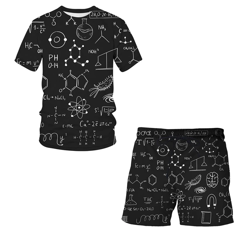2022-3D-Print-Summer-T-Shirt-mathematical-formula-Suit-Kids-Shorts-Set ...