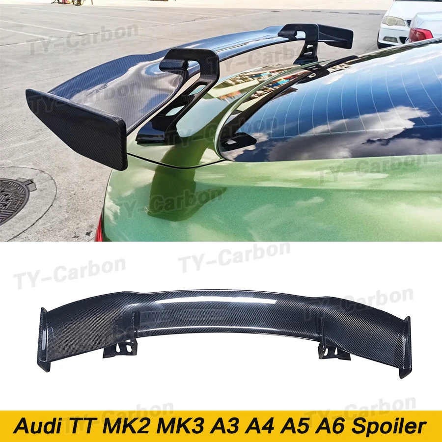 탄소 섬유 리어 트렁크 스포일러 립 윙 아우디 A3 A4 S4 S3 A5 A6 R8 세단 Tt Ttrs Mk2 Mk3 컨버터블 리어 스포일러 블랙 Frp