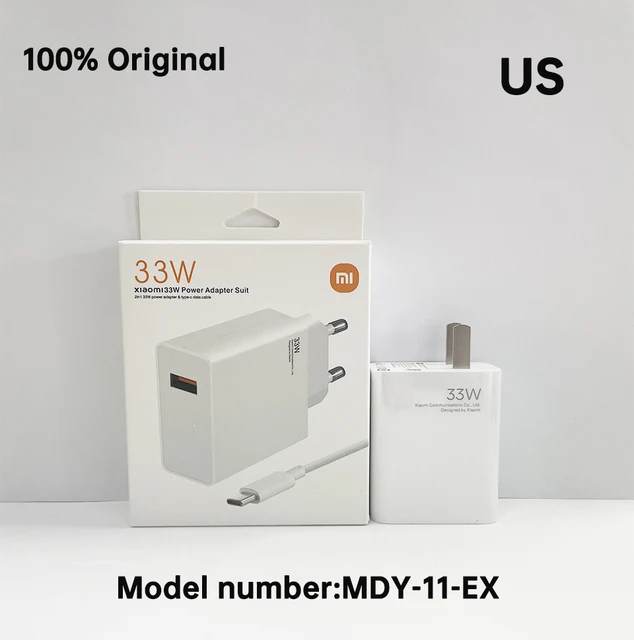 Original Xiaomi Turbo Charge 33w Fast Quick Charger EU US QC3.0 Wall Charger Adapter Poco X3 M3 ...
