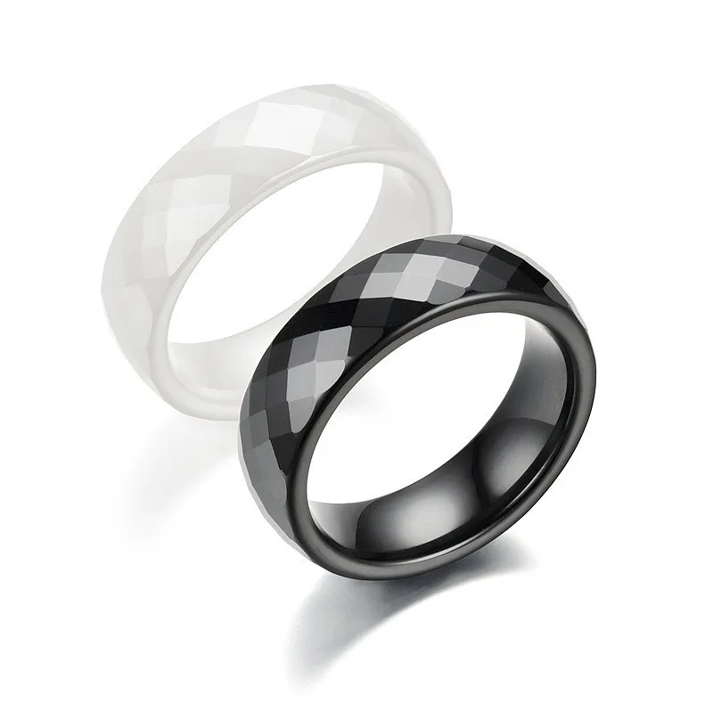 3/6mm Ceramic Rings For Women Men Black White Color Fashion Jewelry ...