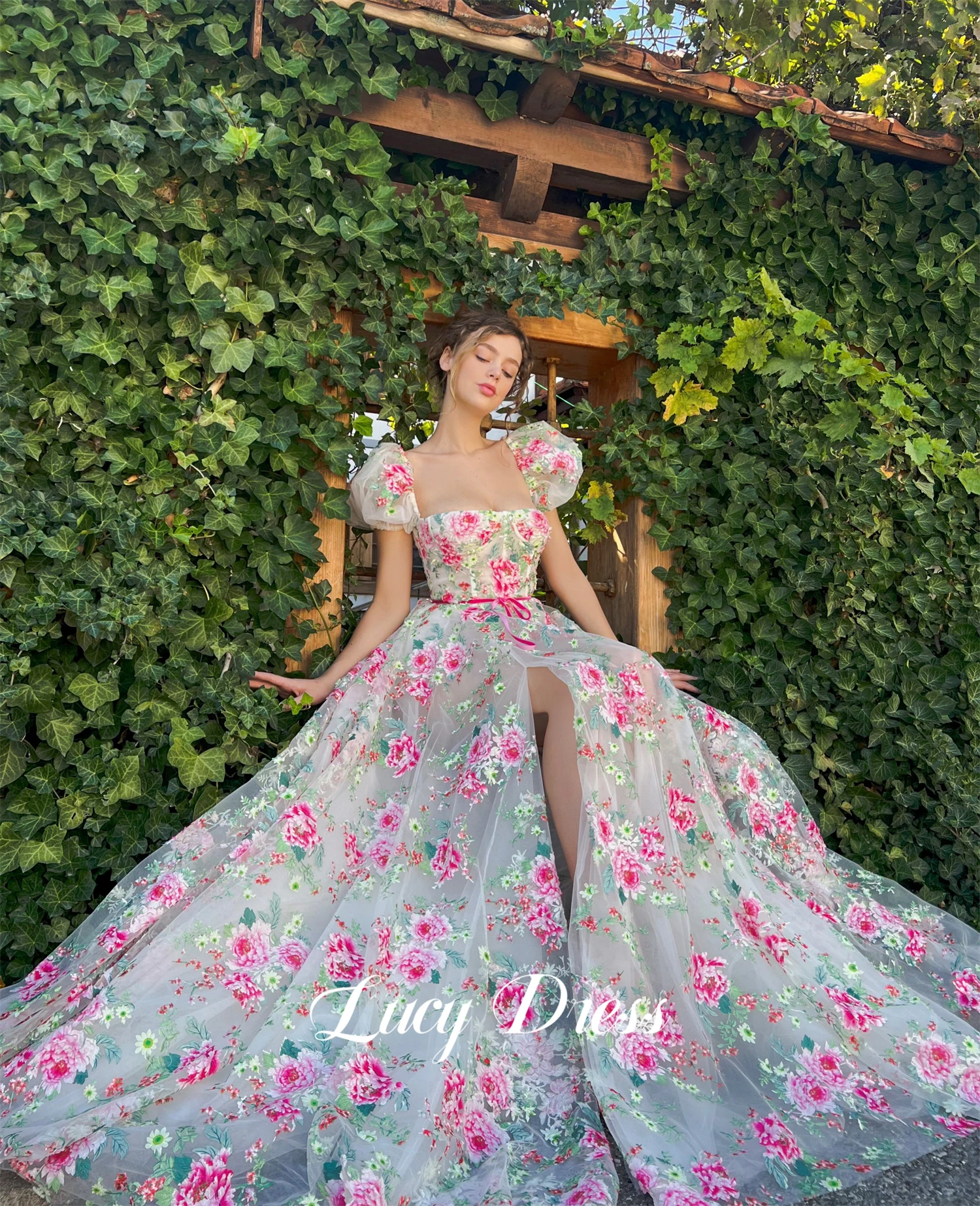 Lucy Customized Coming of Age Dress Party Floral Pattern Wedding Female ...