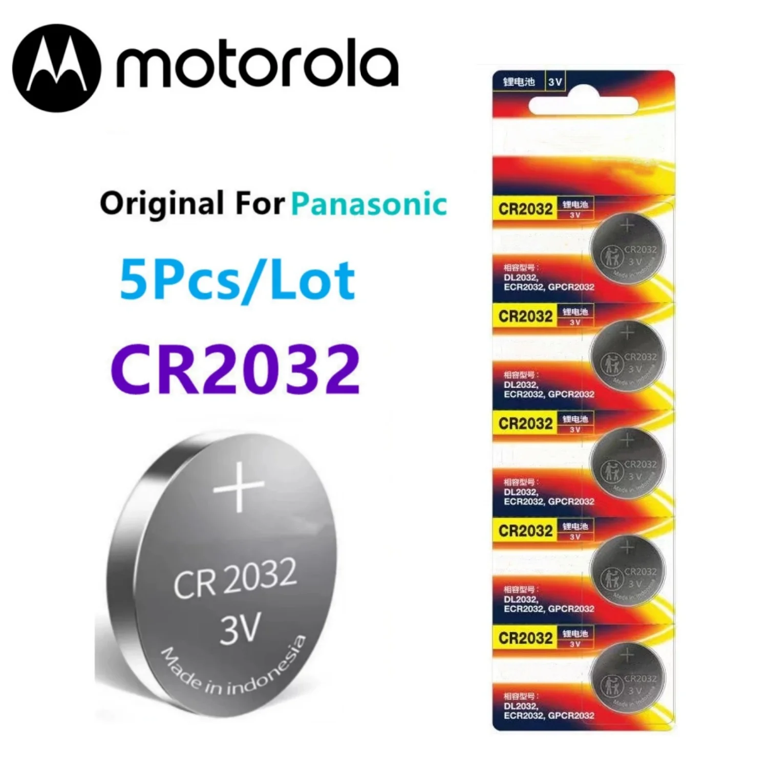 For-Panasonic-CR2032-Lithium-Button-Battery-BR2032-ECR2032-LM2032 ...