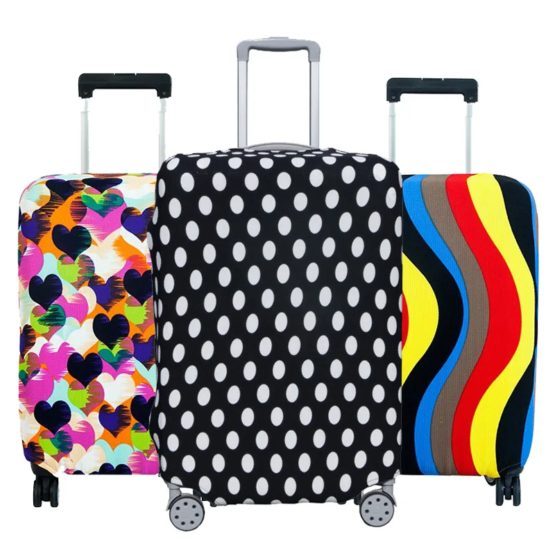 Fashion Suitcase Cover High Elastic Geometry Love Heart Shaped Luggage ...