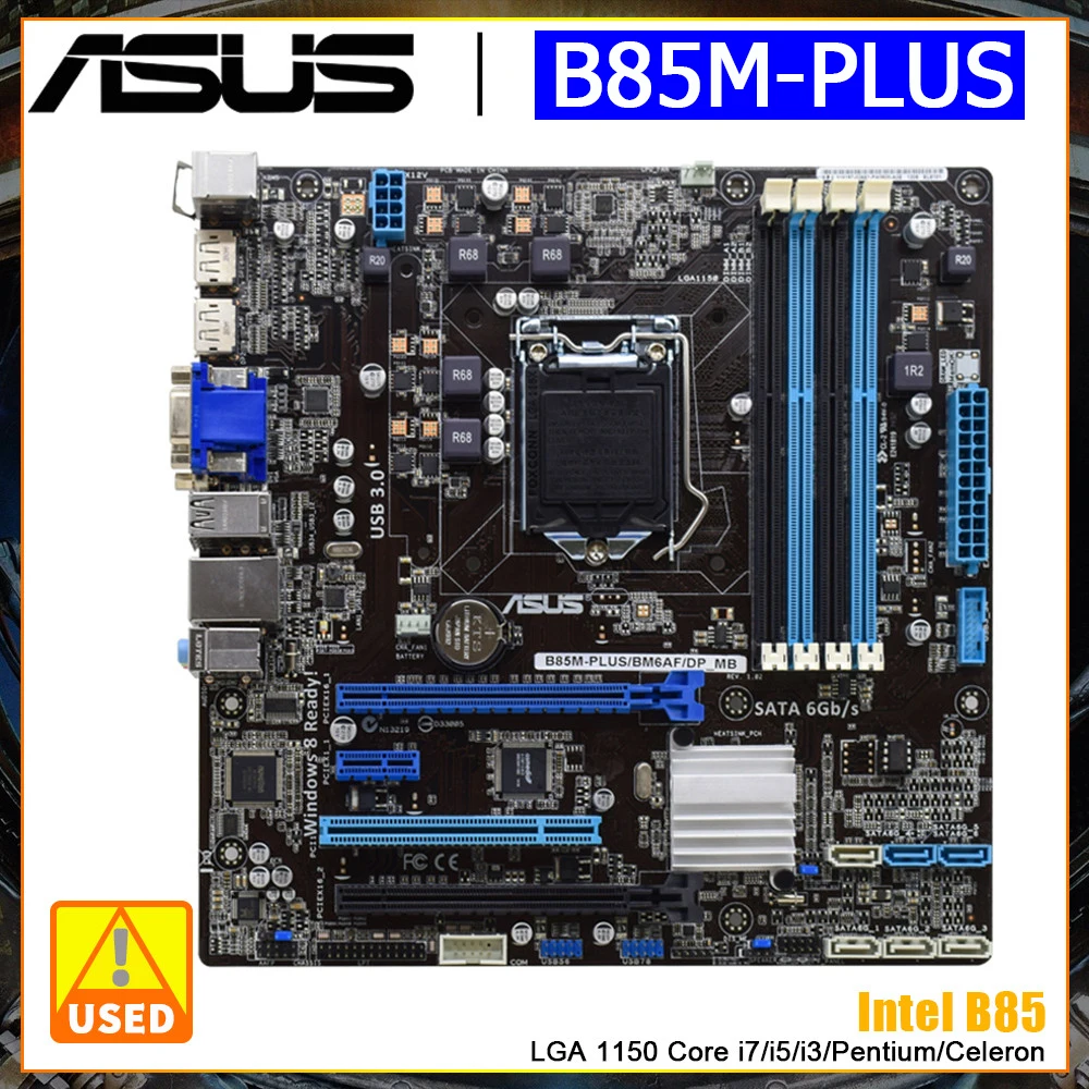 ASUS placa base B85M PLUS BM6AF d_mb 1150, DDR3, compatible con Core i3 i5 i7 CPU Intel B85 ...