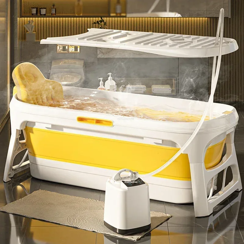 Thickened Plastic Bathtub Home Folding Adult Bathtubs Multi-functional ...