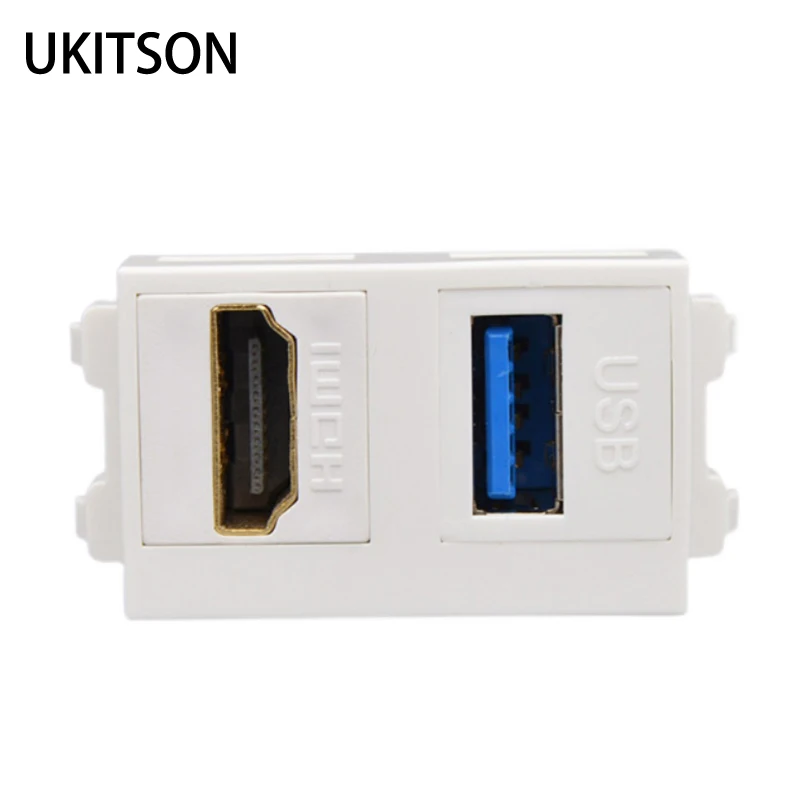 Straight-HDMI2-0-Port-Audio-Video-Interface-USB3-0-Female-Plug-Socket ...