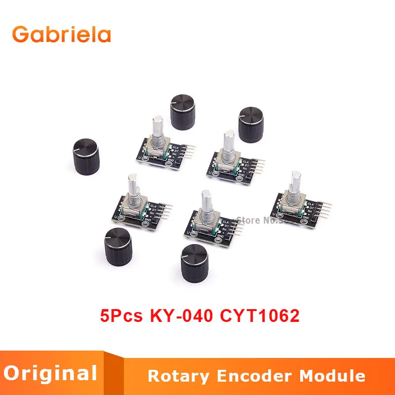 5Pcs-Lot-KY-040-Rotary-Encoder-Module-with-15-16-5-mm-with-Knob-Cap ...