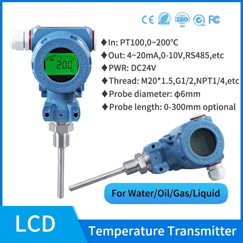 PT100-250c-Explosion-Proof-Temperature-Transmitter-With-LCD-Digital ...