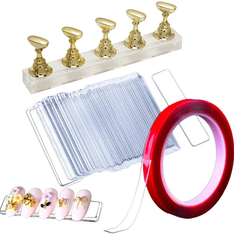 50pcs-Acrylic-Nail-Tips-Display-Stand-Set-with-3M-Double-Sided-Tape ...