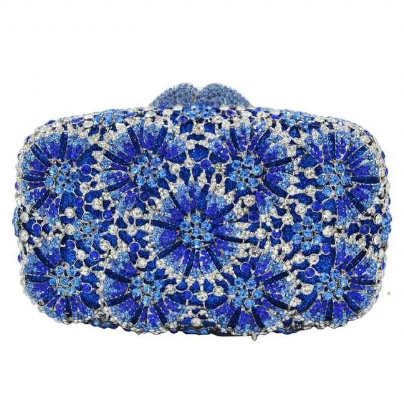 XIYUAN Dandelion Flower Evening Bag Women Hollow out Floral Crystal ...