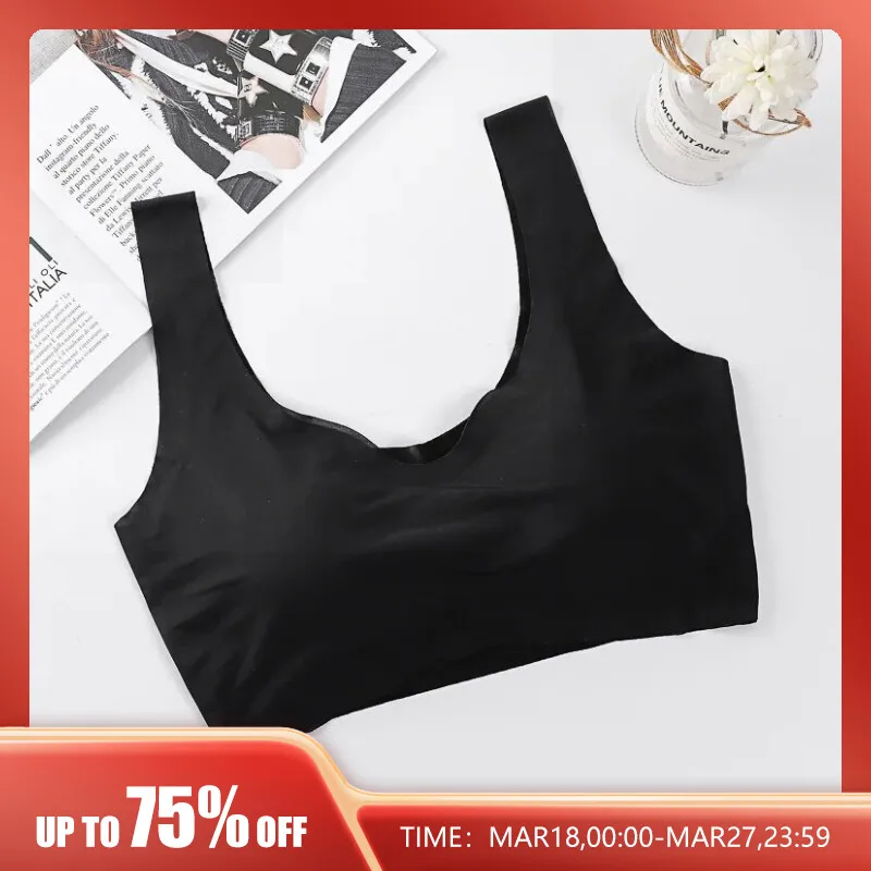 Women-s-Traceless-Tank-Top-Bra-With-Chest-Pad-No-Steel-Ring-Sleep-Bra ...