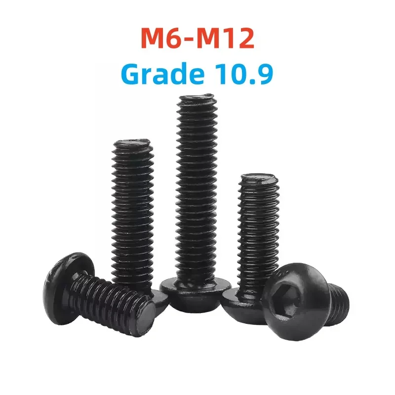 M6-M8-M10-M12-Black-Grade-10-9-Hex-Socket-Round-Button-Head-Screws ...
