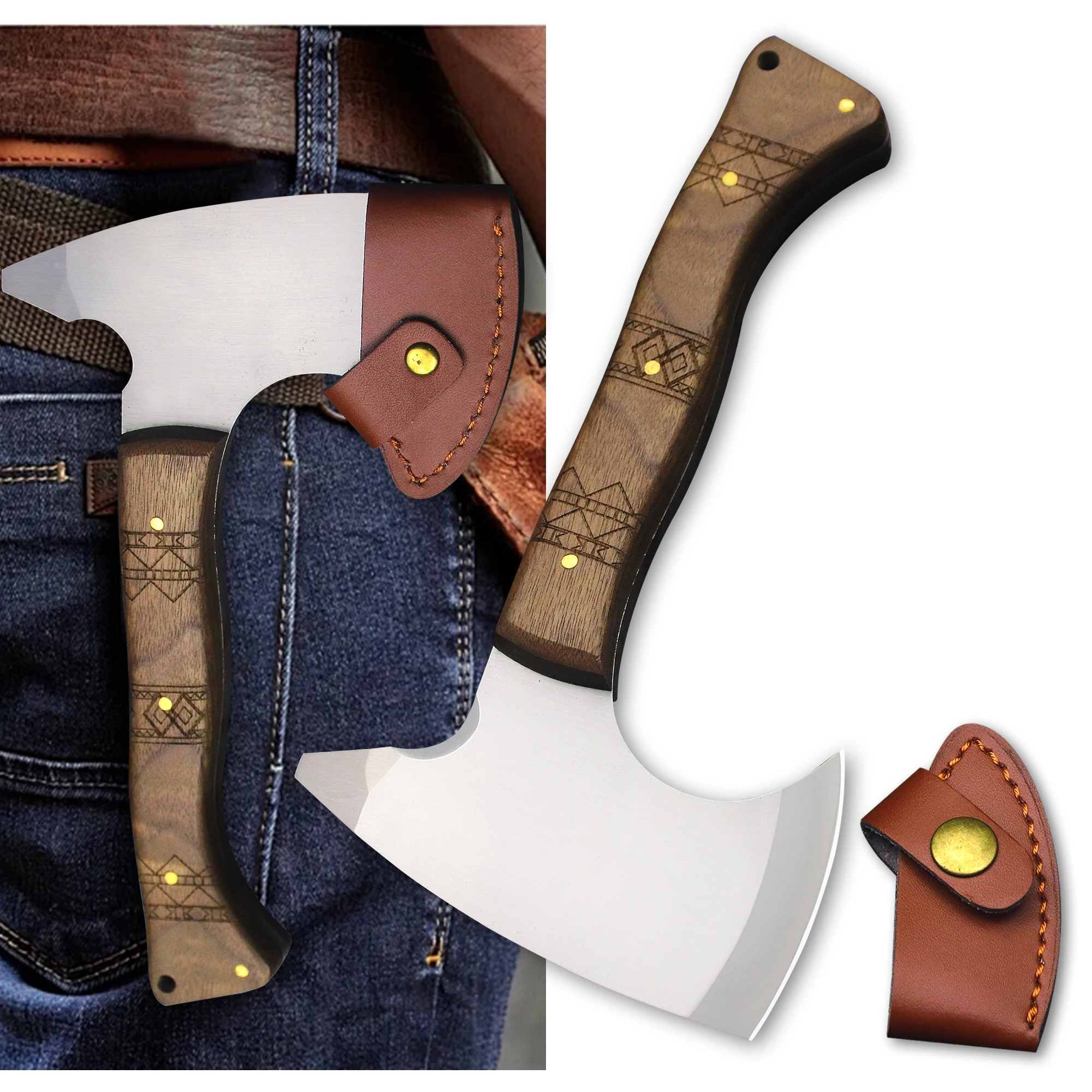 German-d2-steel-all-Tang-multi-purpose-outdoor-axe-jungle-survival ...