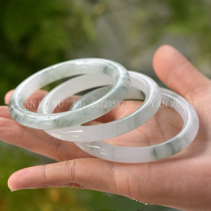 Natural-Jade-Stone-Bracelet-Chinese-Style-Tianshan-Cui-8mm-Round-Bangle ...
