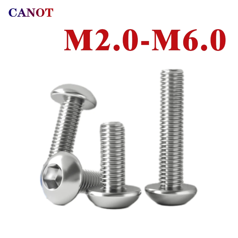 Allen Key Head Screw M2 M2.5 M3 M4 M5 M6 304 Stainless Steel Button Hex ...