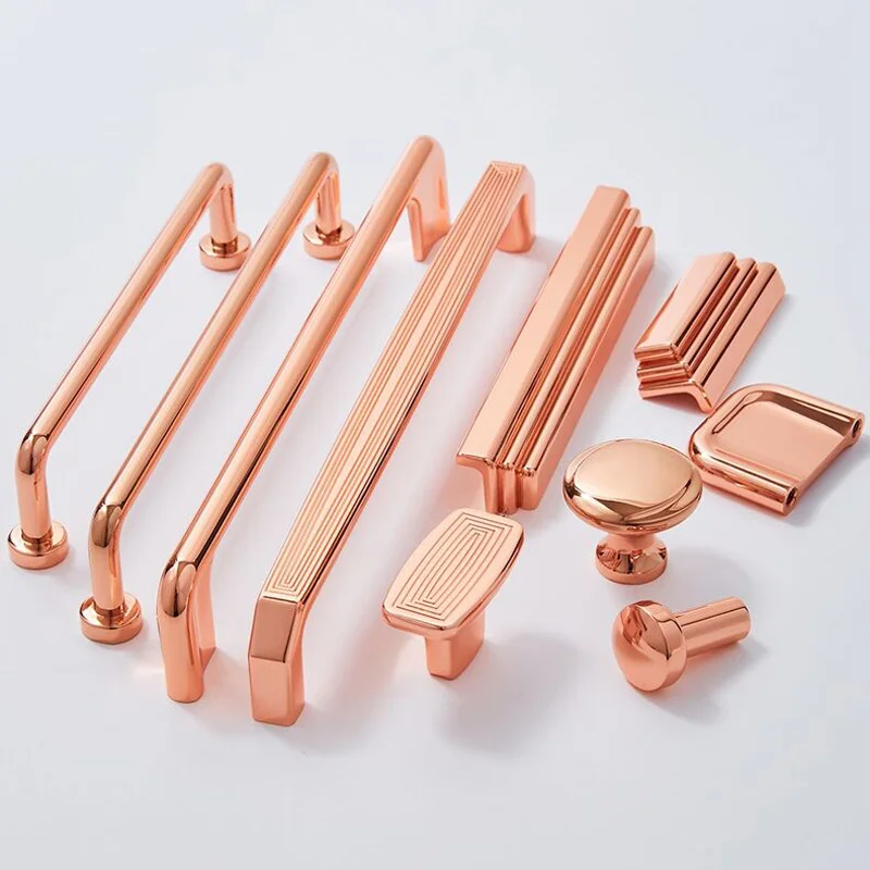 Modern Bright Rose Gold Handle for Cabinet and Drawer Nordic Furniture ...