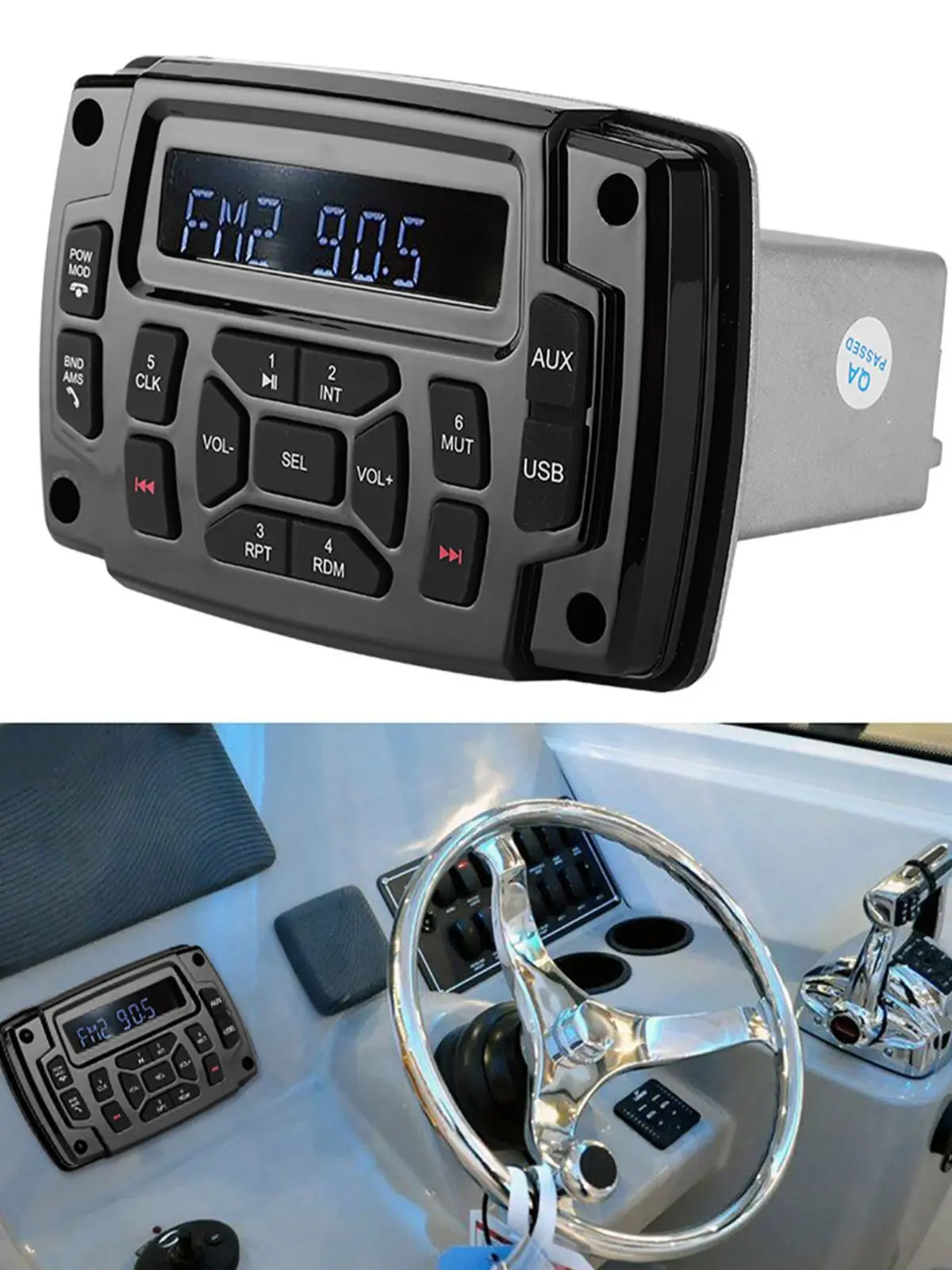 Waterproof Marine Stereo Bluetooth Radio Motorcycle Audio Boat Car MP3 ...