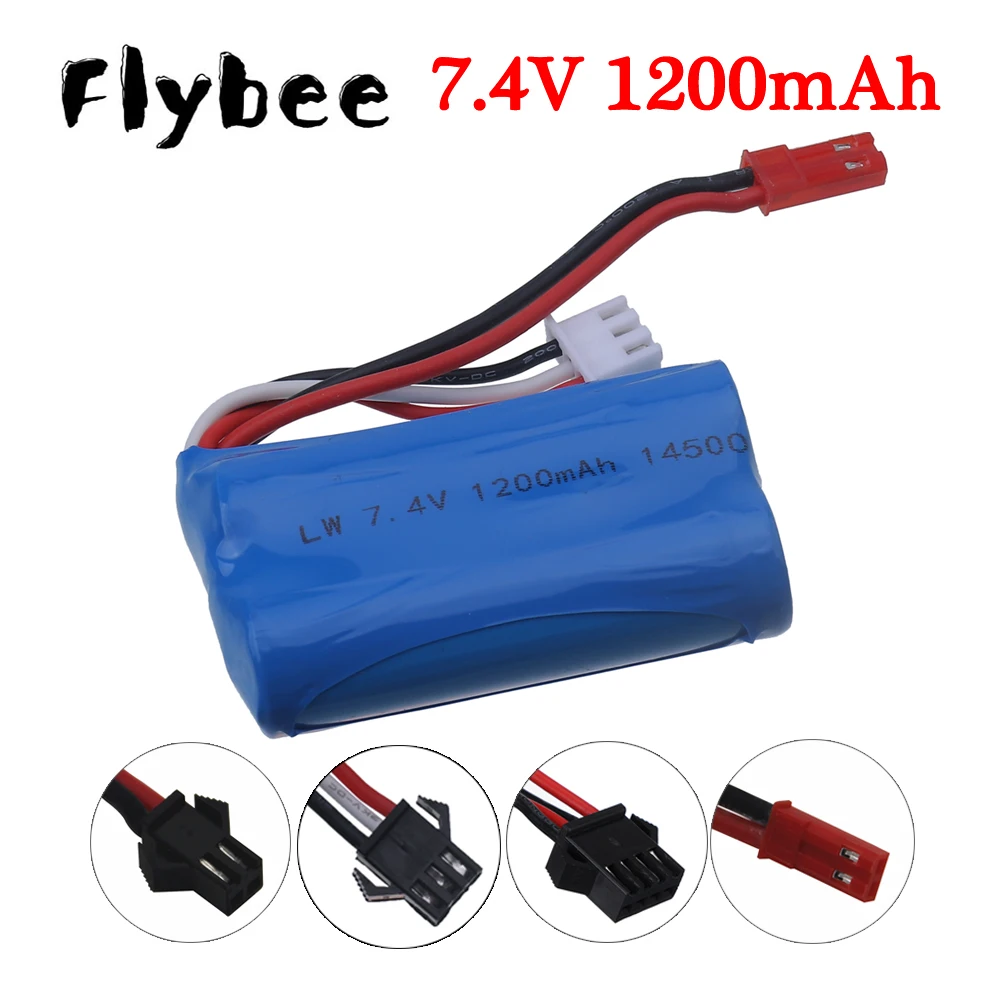 7-4V-1200mAh-14500-Li-ion-battery-SM-JST-Plug-for-Electric-Toys-water ...