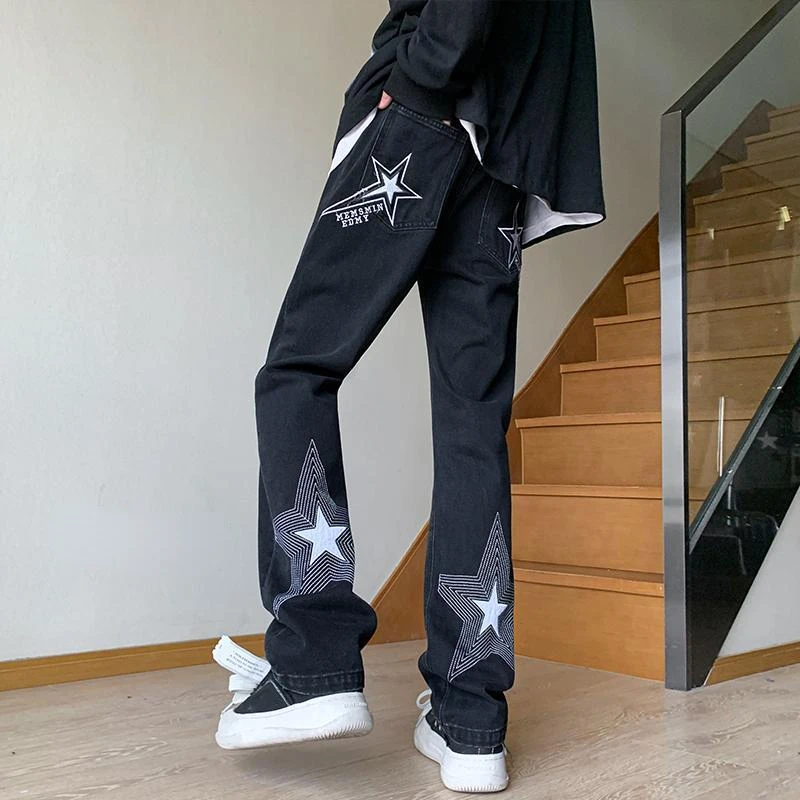 American-Star-Pattern-Jeans-Personalidade-Street-Fashion-Design-Sense ...