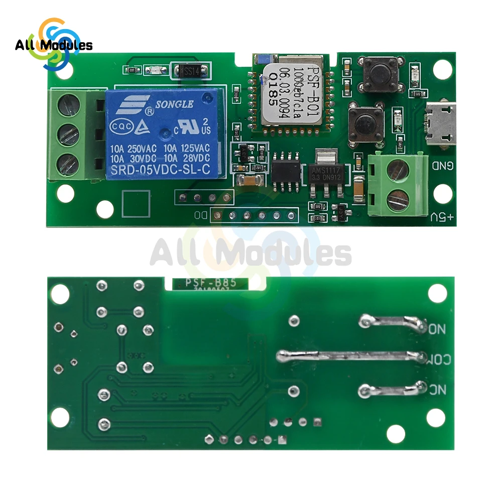 Dc 5v interruptor inteligente relé 1 canal 433mhz casa inteligente wi ...