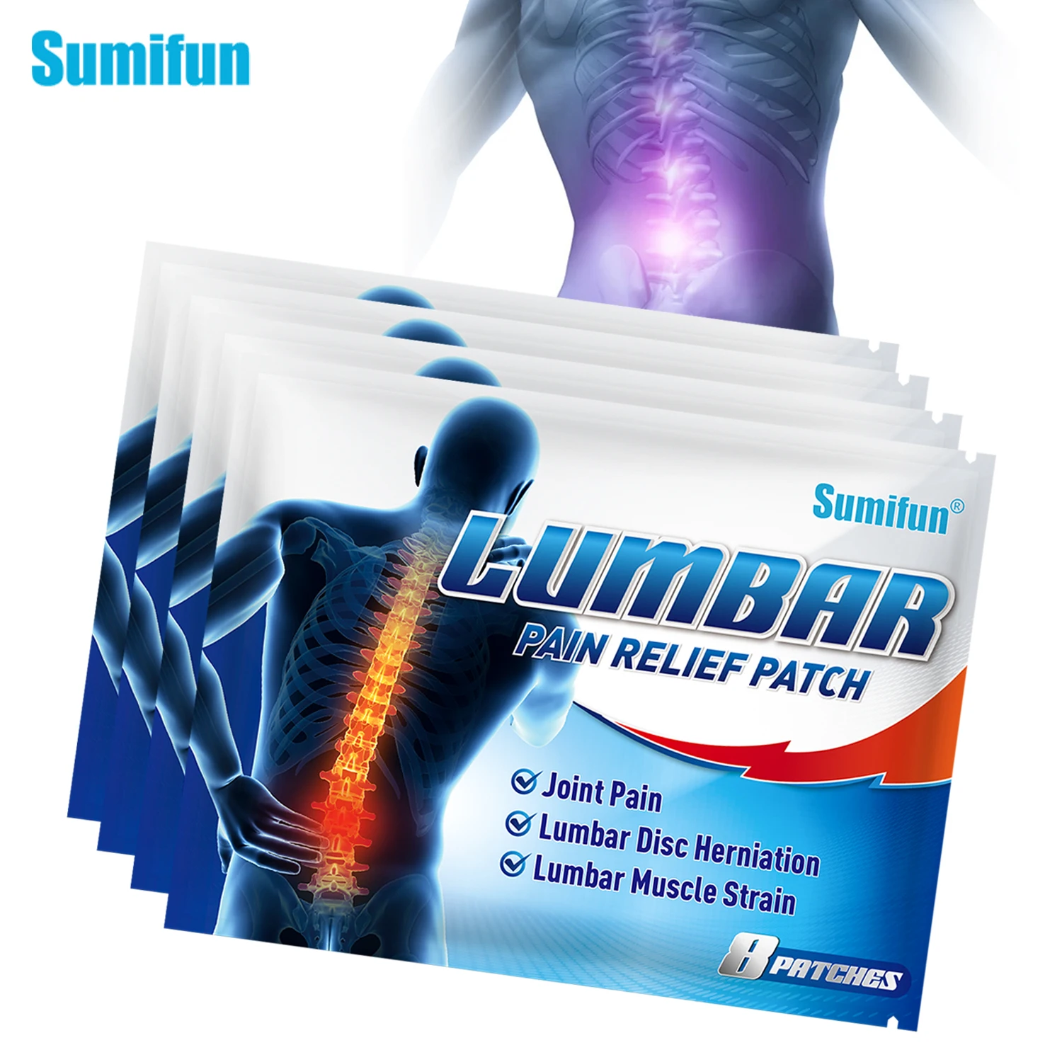 32pcs Sumifun Lumbar Pain Relief Patch Lumbar Spine Waist Back ...