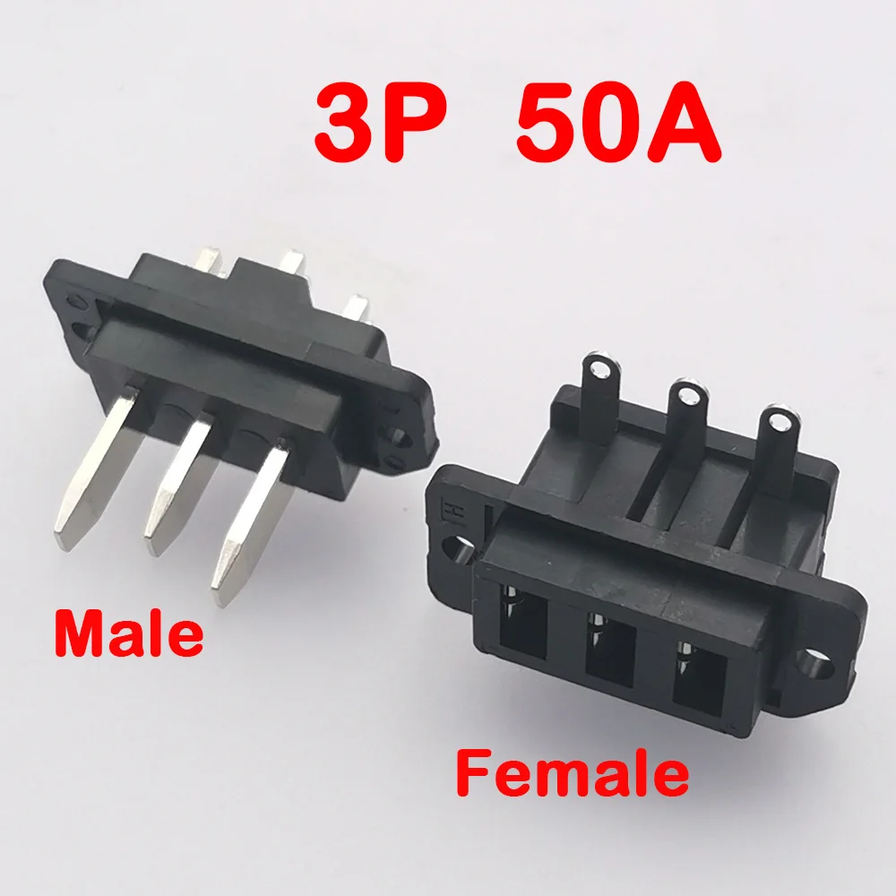 1PC-3P-50A-Lithium-Battery-Connector-3Pin-Electric-Scooter-Blade-Male-Female-Battery-Power ...