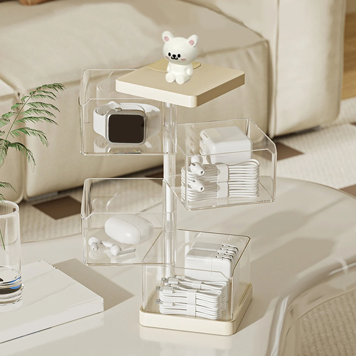 WORTHBUY-360-Rotating-Storage-Box-Office-Desk-Multi-Layer-Storage-Rack ...