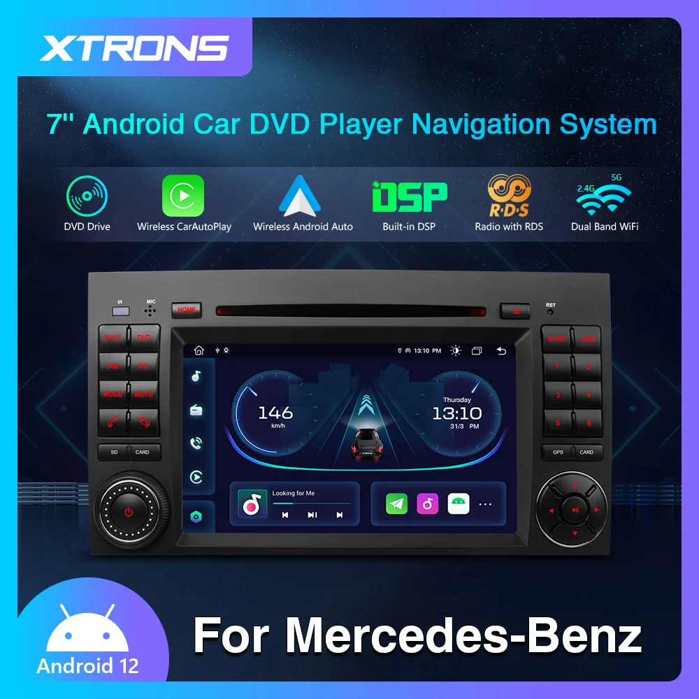 Xtrons 7" Android 11 Car Dvd Player Radio For Mercedes Benz W245 2005 ...