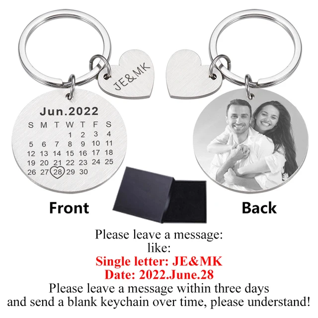 Personalized Keychain Customized Photo Name Stainless Steel Keychains ...