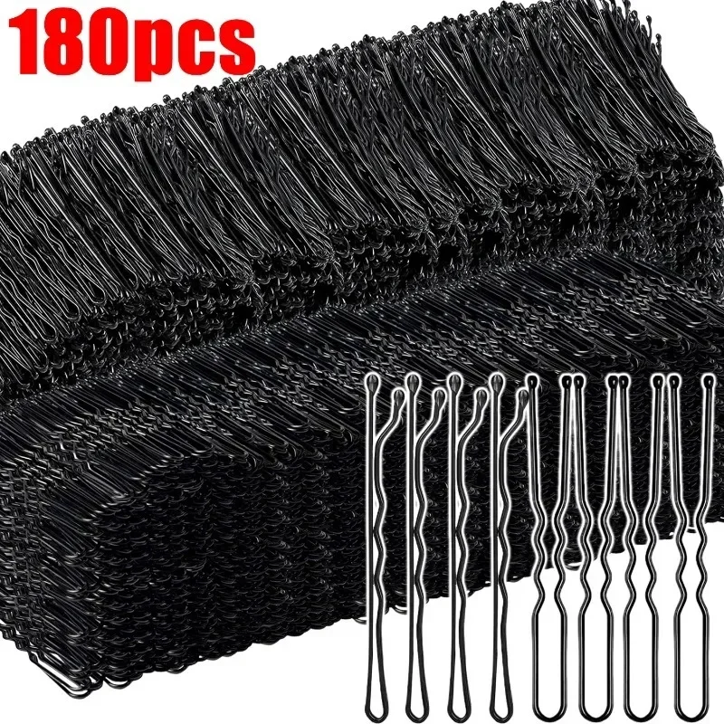 30-180Pcs-Black-Hair-Clips-U-Shaped-Bobby-Pin-Invisible-Wavy-Hairpin ...