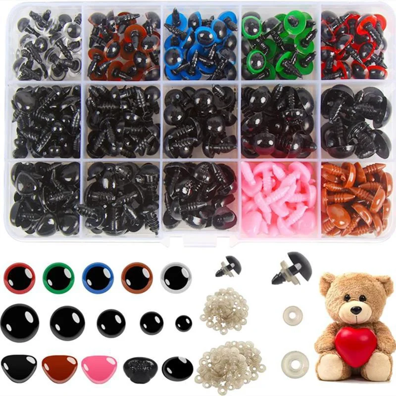 560PCS Eyeball Doll Accessories Black Plastic Plush Safety Eyes ...