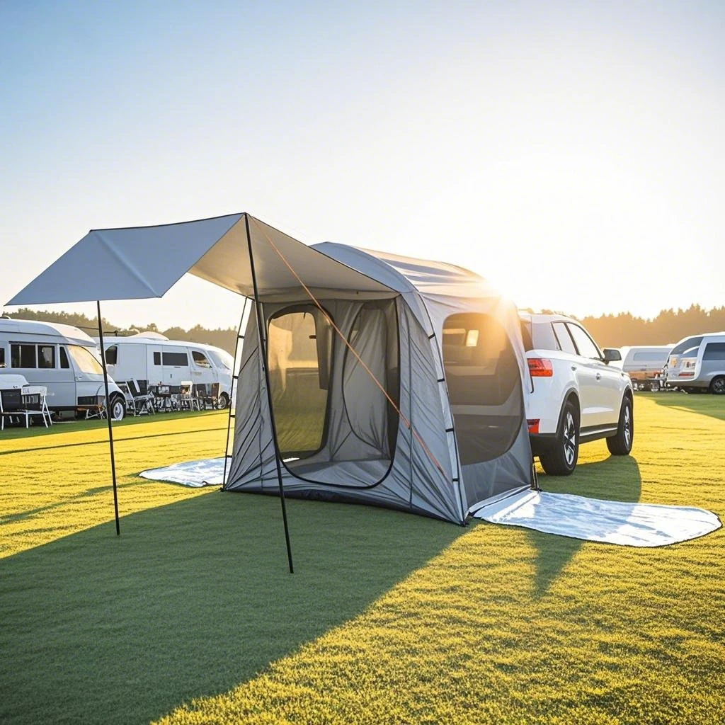 Extra High Ceiling Car Tail Tent 3 Mesh Doors Extended Porch 210D ...