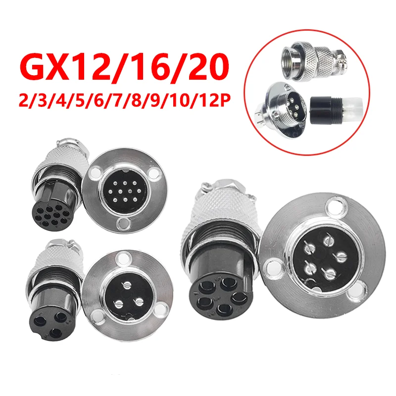 GX12/16/20 Flange Type Connectors Copper 2/3/4/5/6/7/8/9/10/12/14Core15 ...