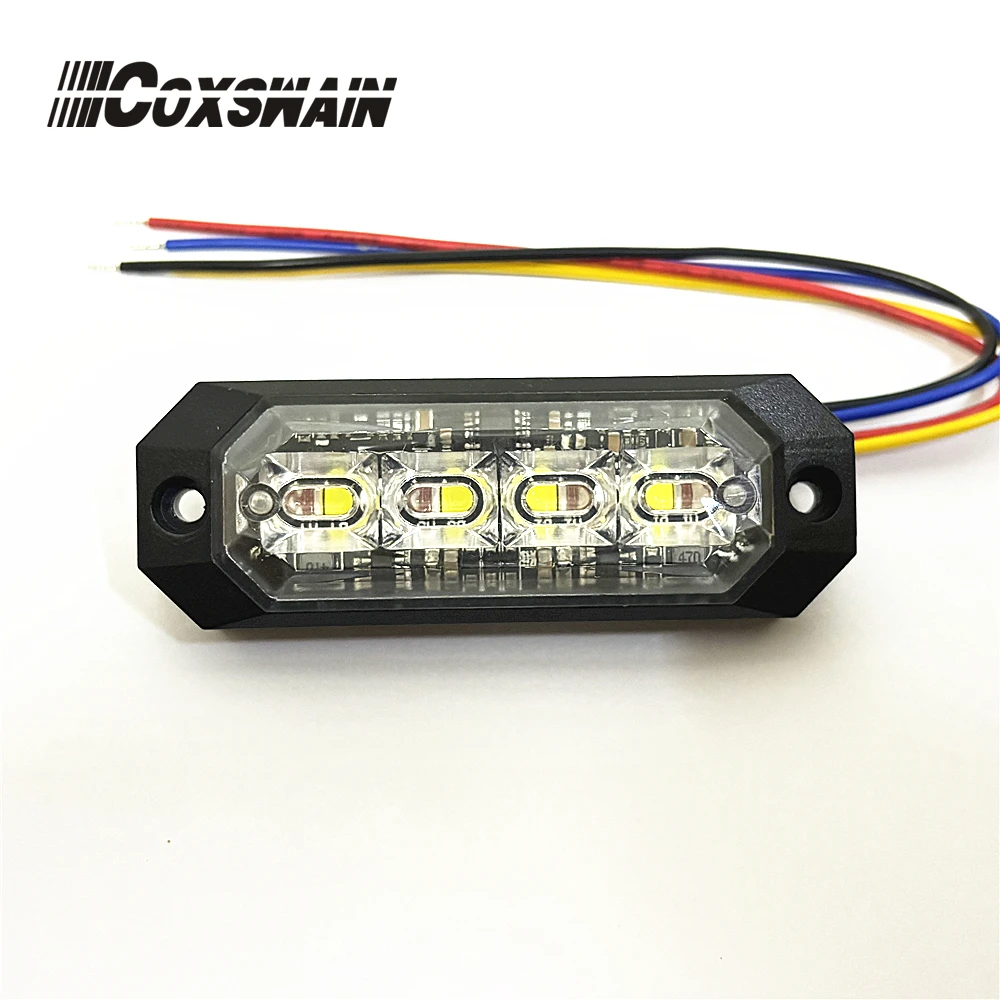 1pc Dual Color Coxswain Police Ambulance Strobe Warning Light 8 LEDs ...